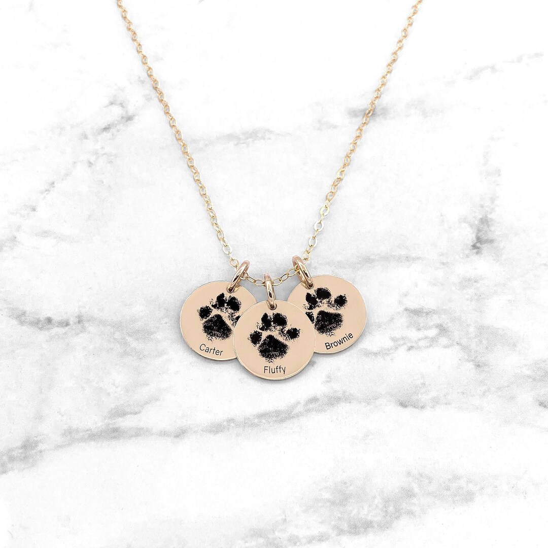 Custom Paw Print Necklace • Dog Paw Necklace • Your Actual Pet Paw ...