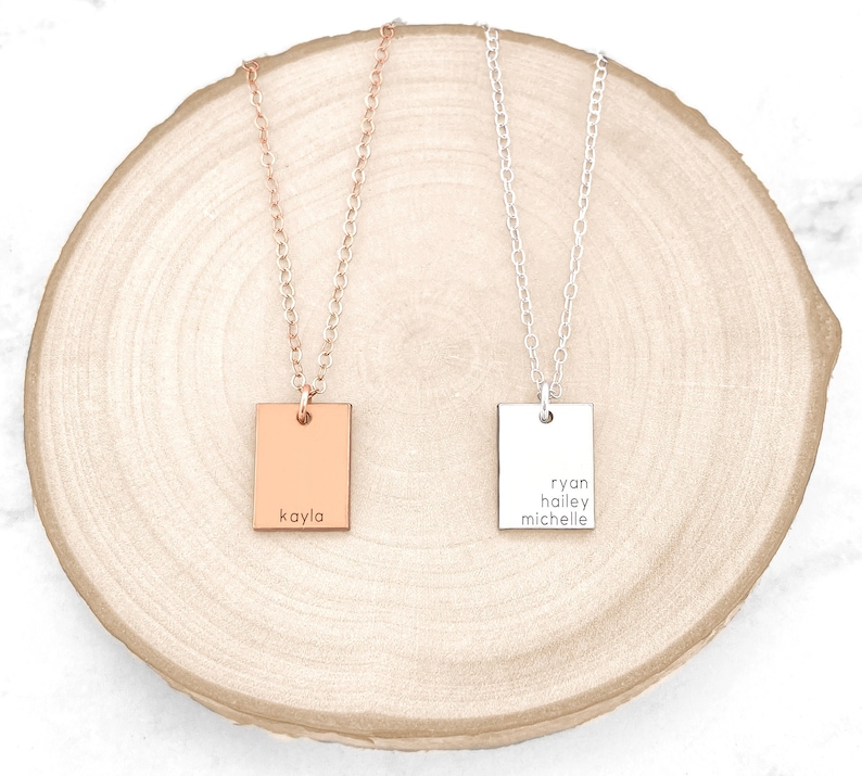 Personalized Rectangle Necklace • Name Necklace • Personalized ...
