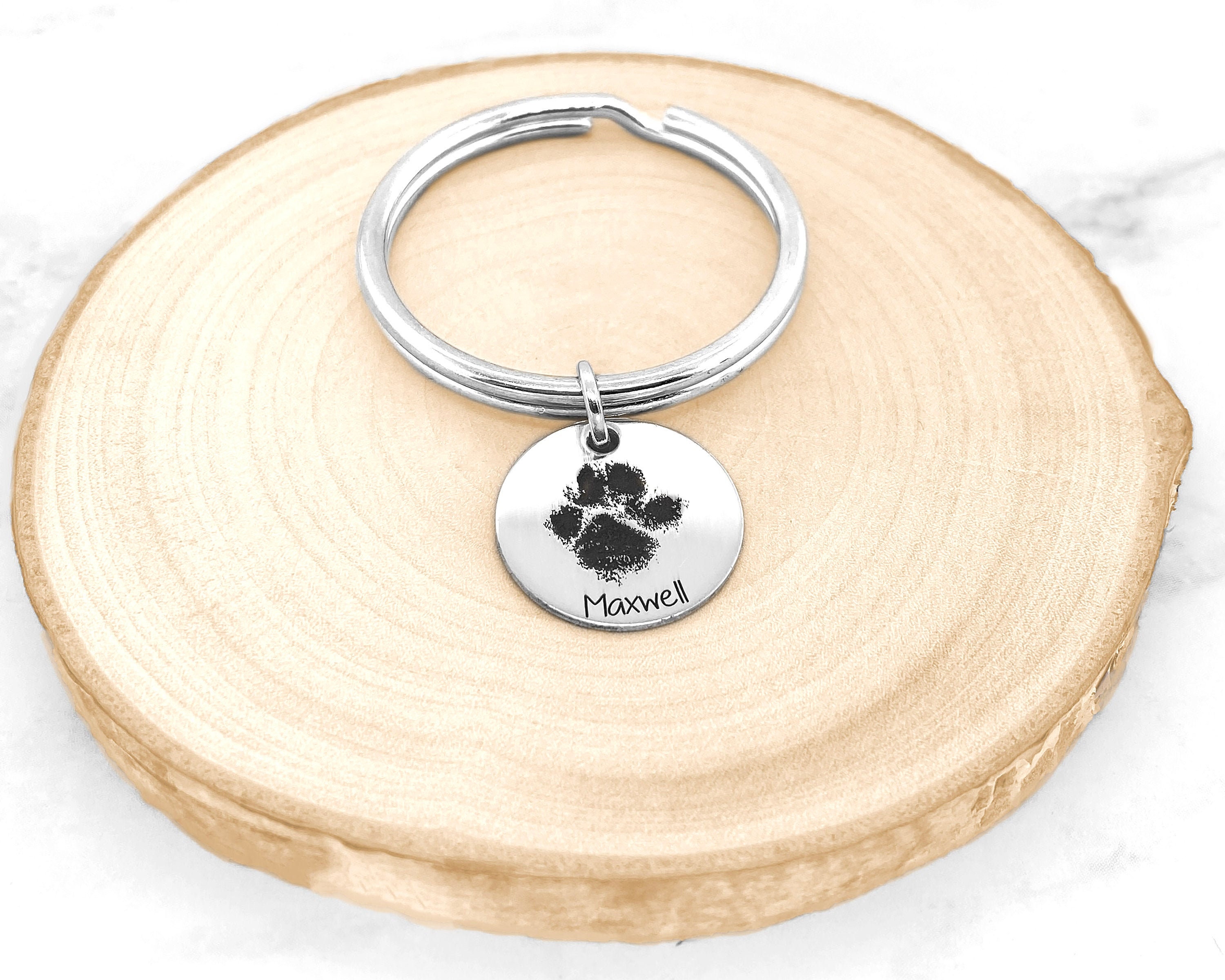 Dog Paw Print Keychain • Your Actual Pet Paw Print Keychain • Custom ...