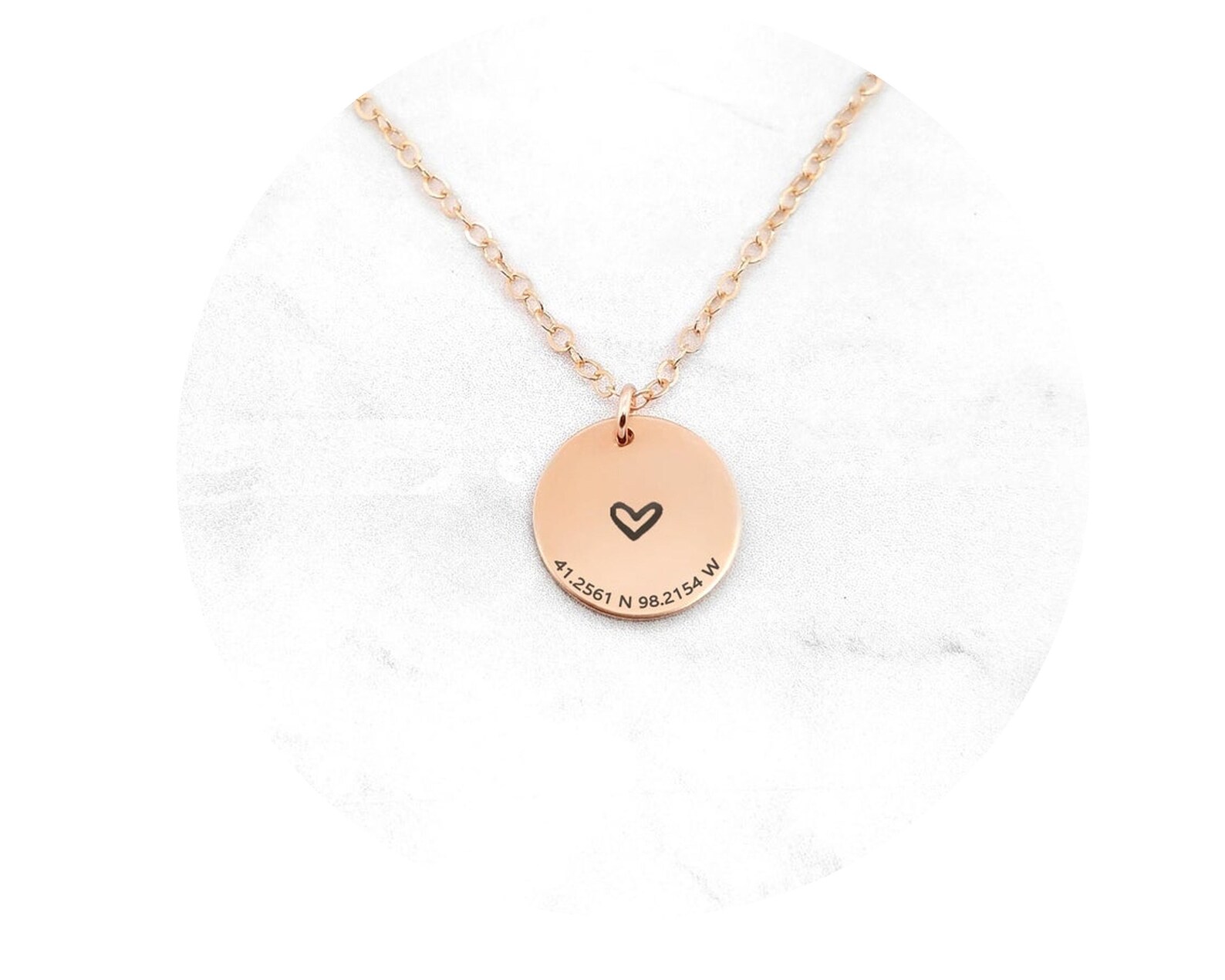 Coordinates Necklace Personalized Location Necklace Custom | Etsy