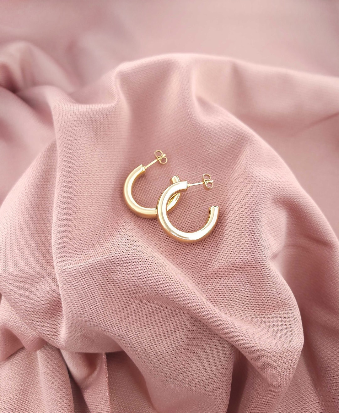 Chunky Gold Hoops • Thick Chunky Hoops Earrings • Thick Hoop Earrings ...