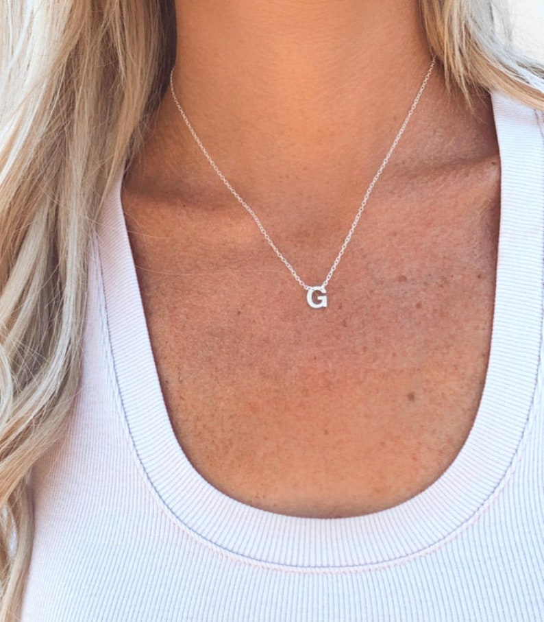 Dainty Initial Necklace Tiny Initial Necklace Personalized - Etsy