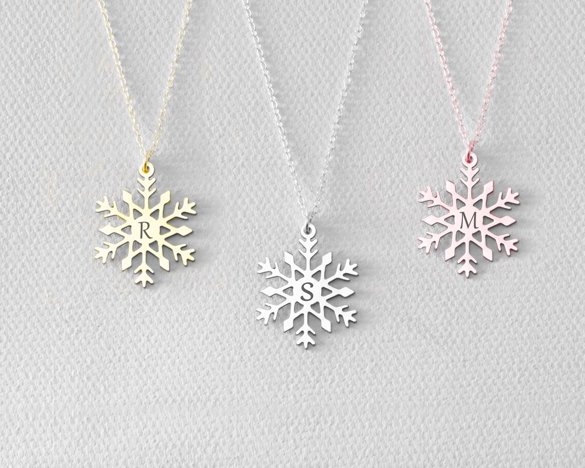 Frozen Snowflake Necklace, A Silver Winter Pendant 20mm (4/5") Wide ...