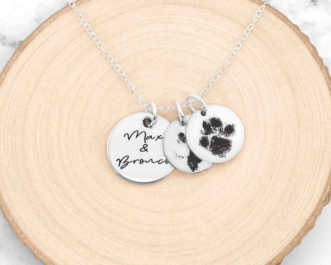 Custom Dog Necklace • Your Actual Pet Paw Print Necklace • Paw Print ...