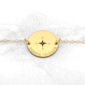 Coordinate Compass Bracelet • Custom Coordinate Bracelet • Compass ...