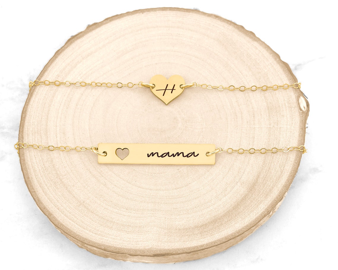 Personalized Mother Daughter Bracelet Set Mom Bracelet - Etsy