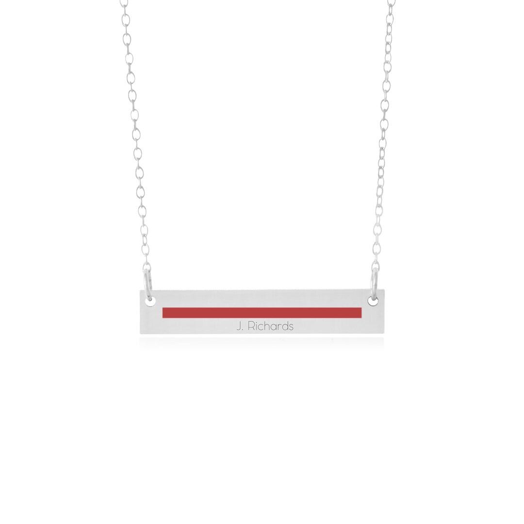 Thin Red Line Necklace, Thin Red Line Jewelry, Firefighter Gift ...