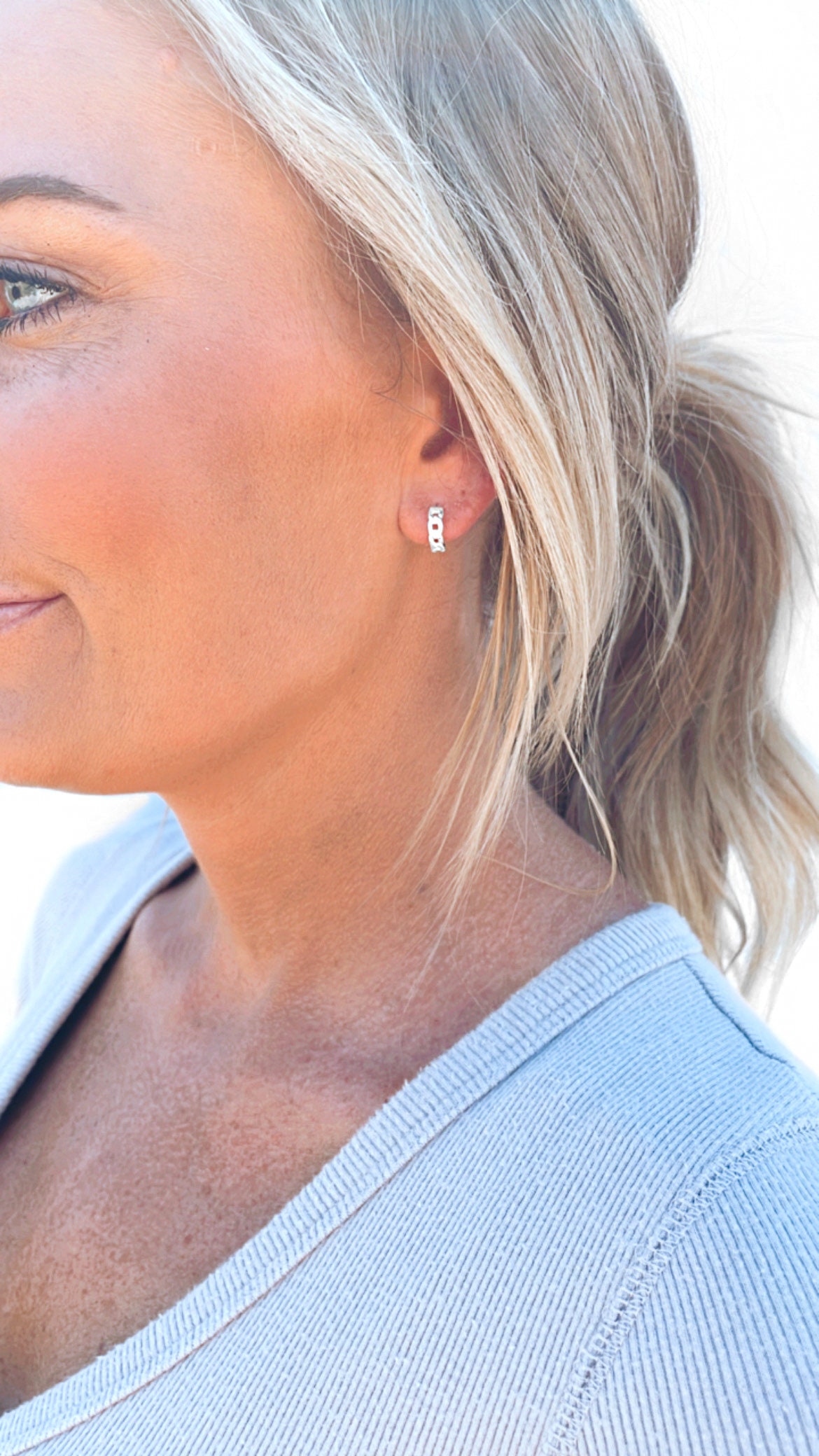 Chain Hoop Earrings Chain Hoops Huggie Hoop Earrings Chain - Etsy