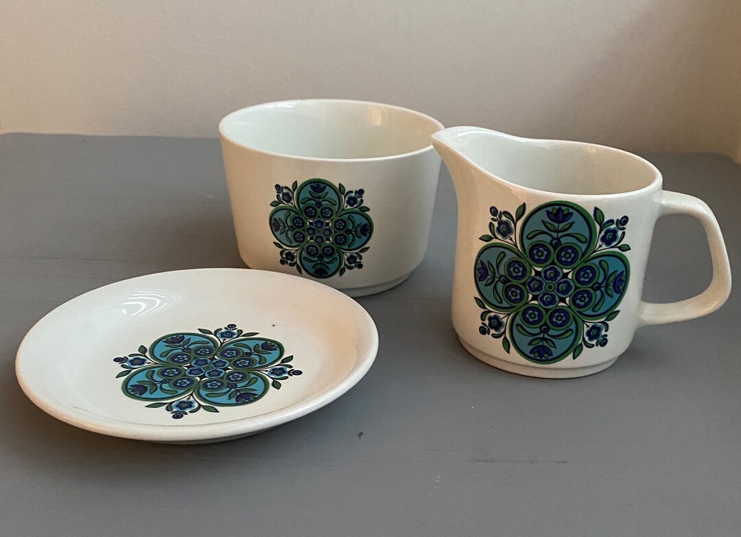 Beautiful Vintage Set J & G Studio Meakin Jug Plate and Sugar Bowl - Etsy