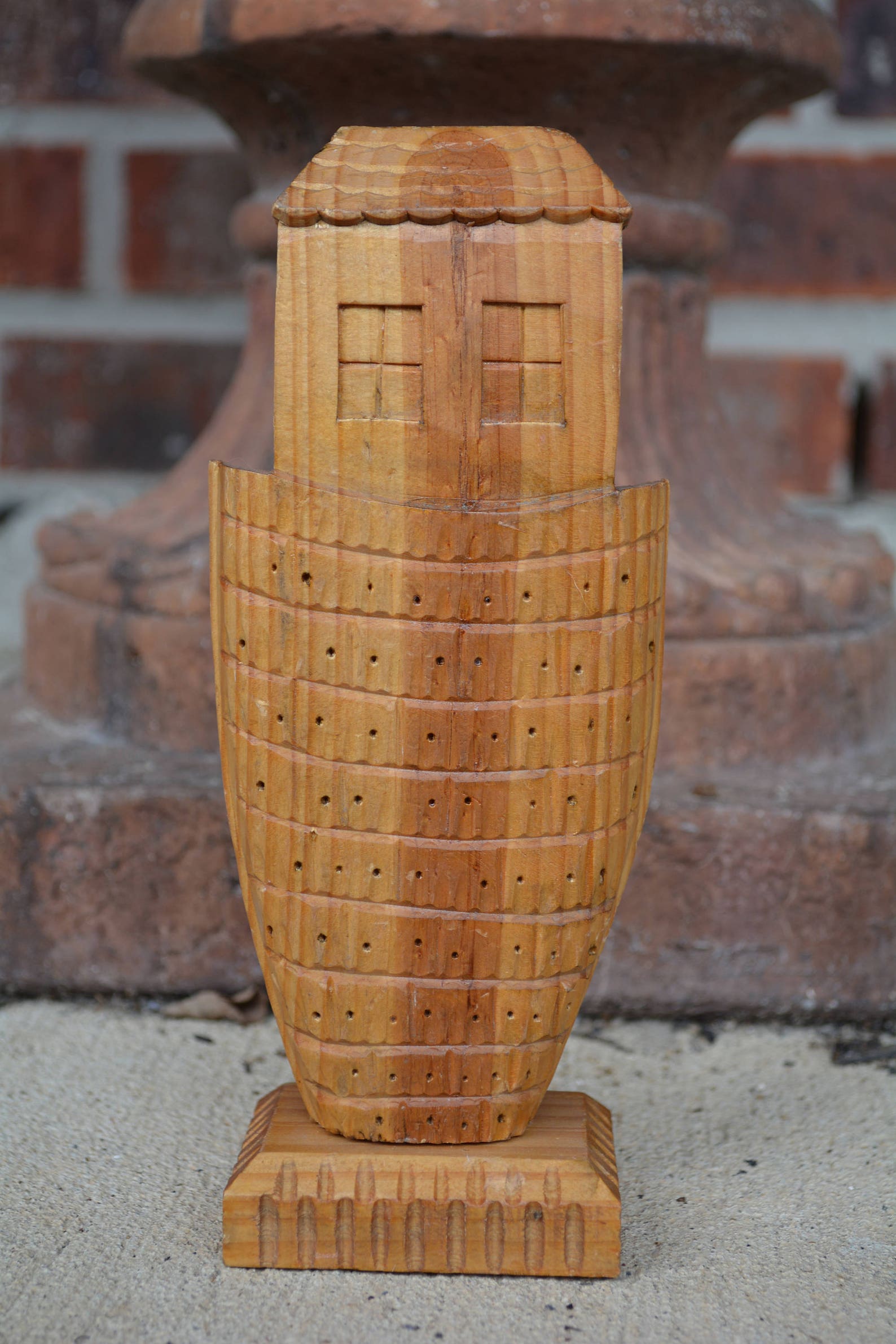 Noah's Ark Wood Statue, Vintage, Tall Thin Hand-carved Wooden Boat and ...