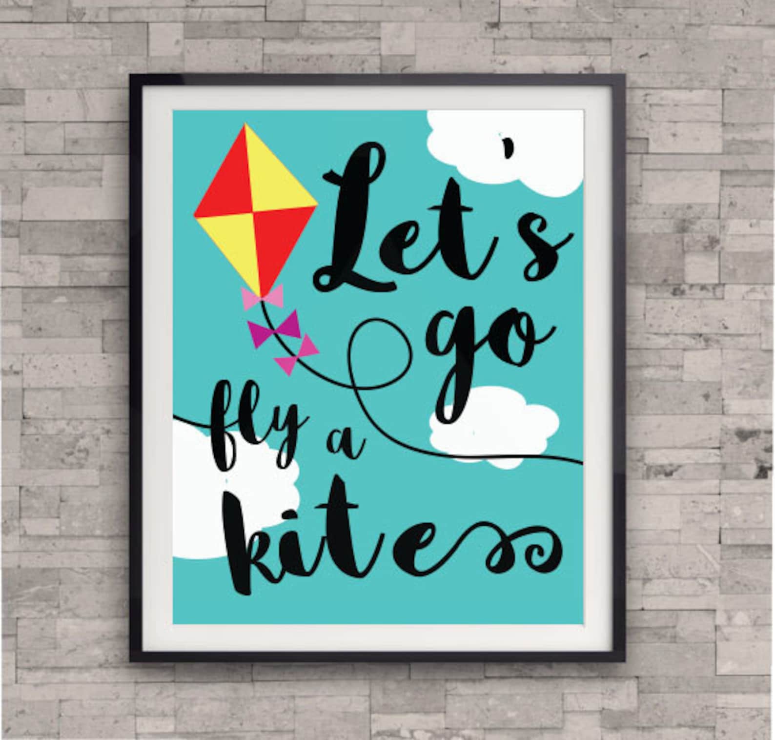 Let's Go Fly A Kite Print | Mary Poppins Print | Nursery, Children's ...