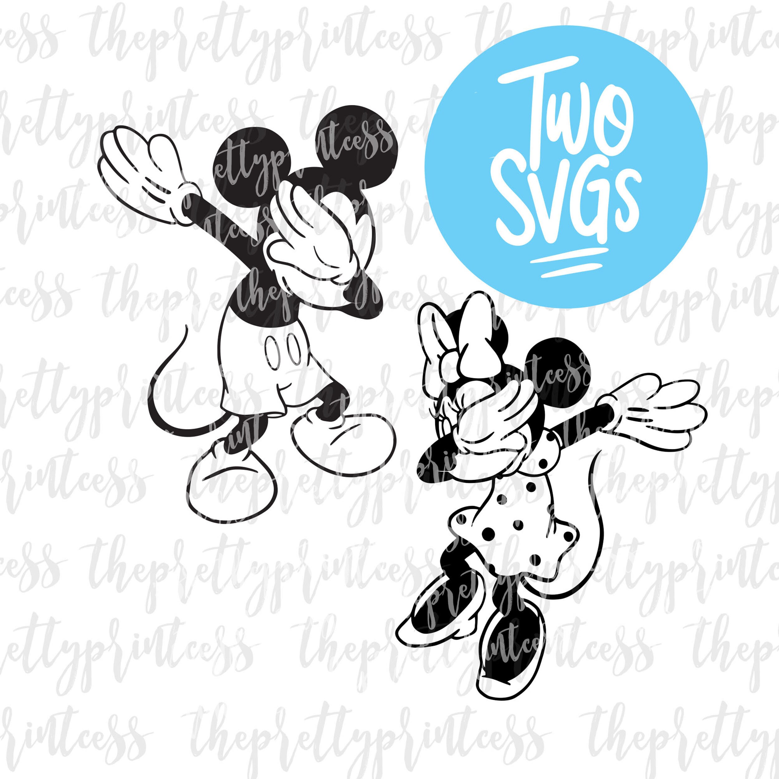 Mickey Minnie Mouse Dabbing SVG Cut File Disney Couples - Etsy