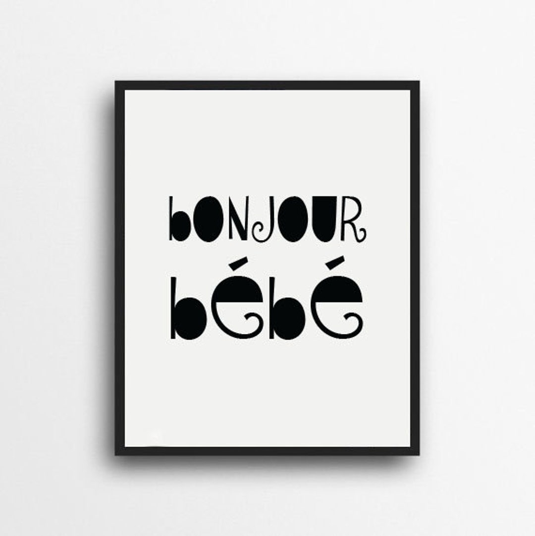 Bonjour Bébé | French Nursery, Modern Nursery, Minimalist Nursery Print ...