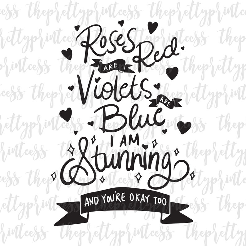 Roses Are Red Violets Are Blue SVG Cut File Funny Valentines | Etsy