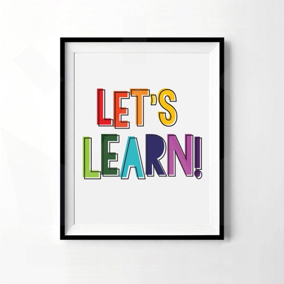Let's Learn! Print | Playroom, Classroom, Teacher Print| Rainbow Print ...