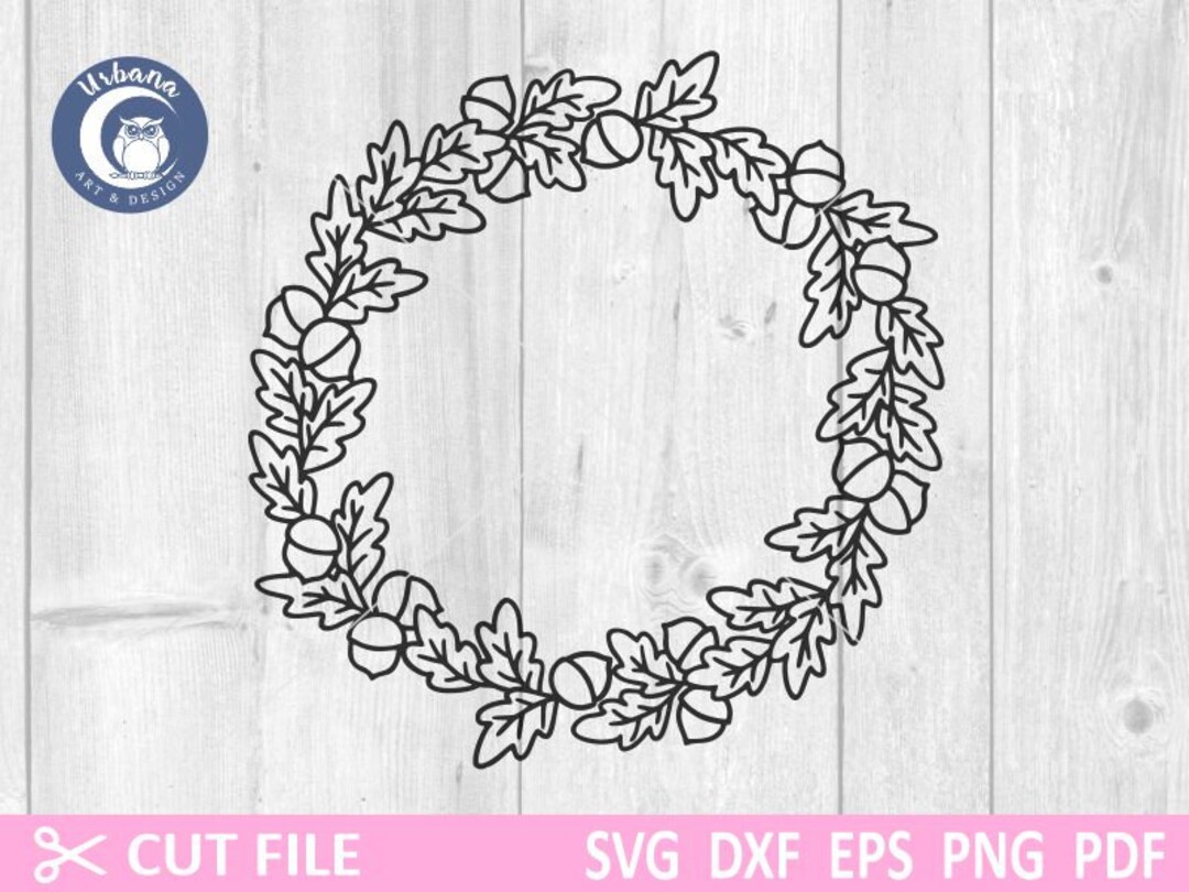 Autumn Wreath SVG, Fall Leaves SVG, Monogram Frame SVG, Autumn Frame ...