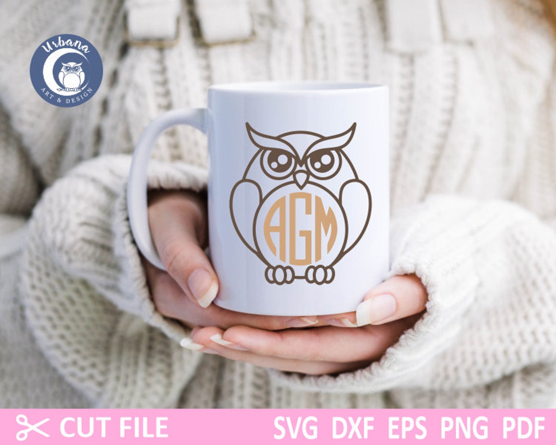 Owl SVG File Owl Frame SVG Monogram Frame SVG Owl Frame Svg - Etsy
