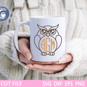 Owl SVG File, Owl Frame SVG, Monogram Frame SVG, Owl Frame Svg File ...