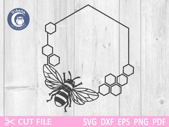 Embellishments Papercraft Bumble Bee Frame SVG Hexagon frame svg ...