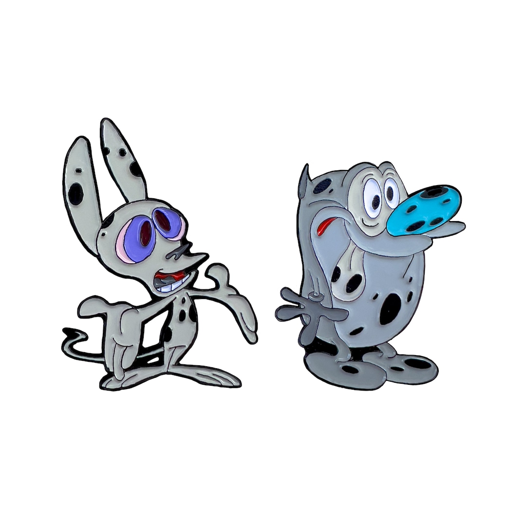 Fire Dogs - Ren and Stimpy Enamel Pin Set - Etsy