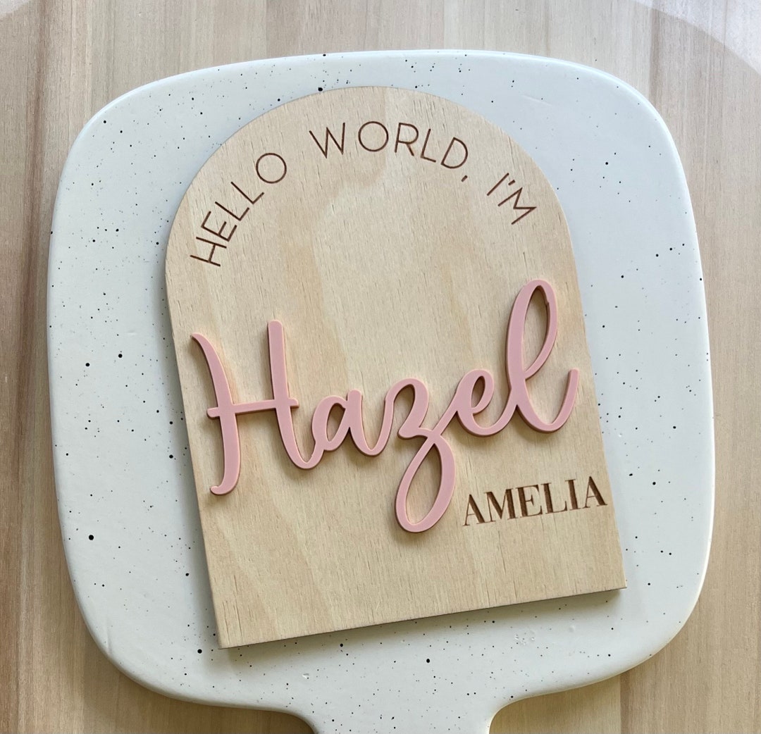 Baby Name Sign Newborn Photo Prop Birth Announcement Baby Name Reveal ...