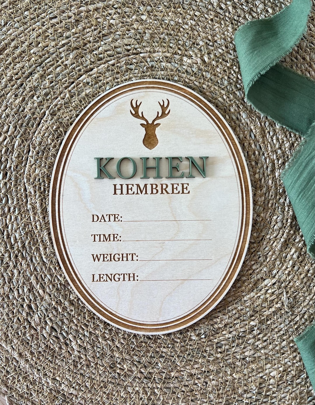 Deer Hunting Name Sign, Birth Stats Announcement, Newborn Photo Prop - Etsy