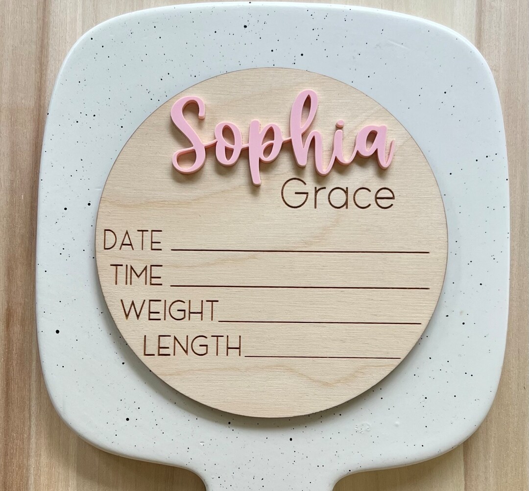 Baby Name Birth Stats Sign Hospital Sign Name Reveal Personalized Birth ...