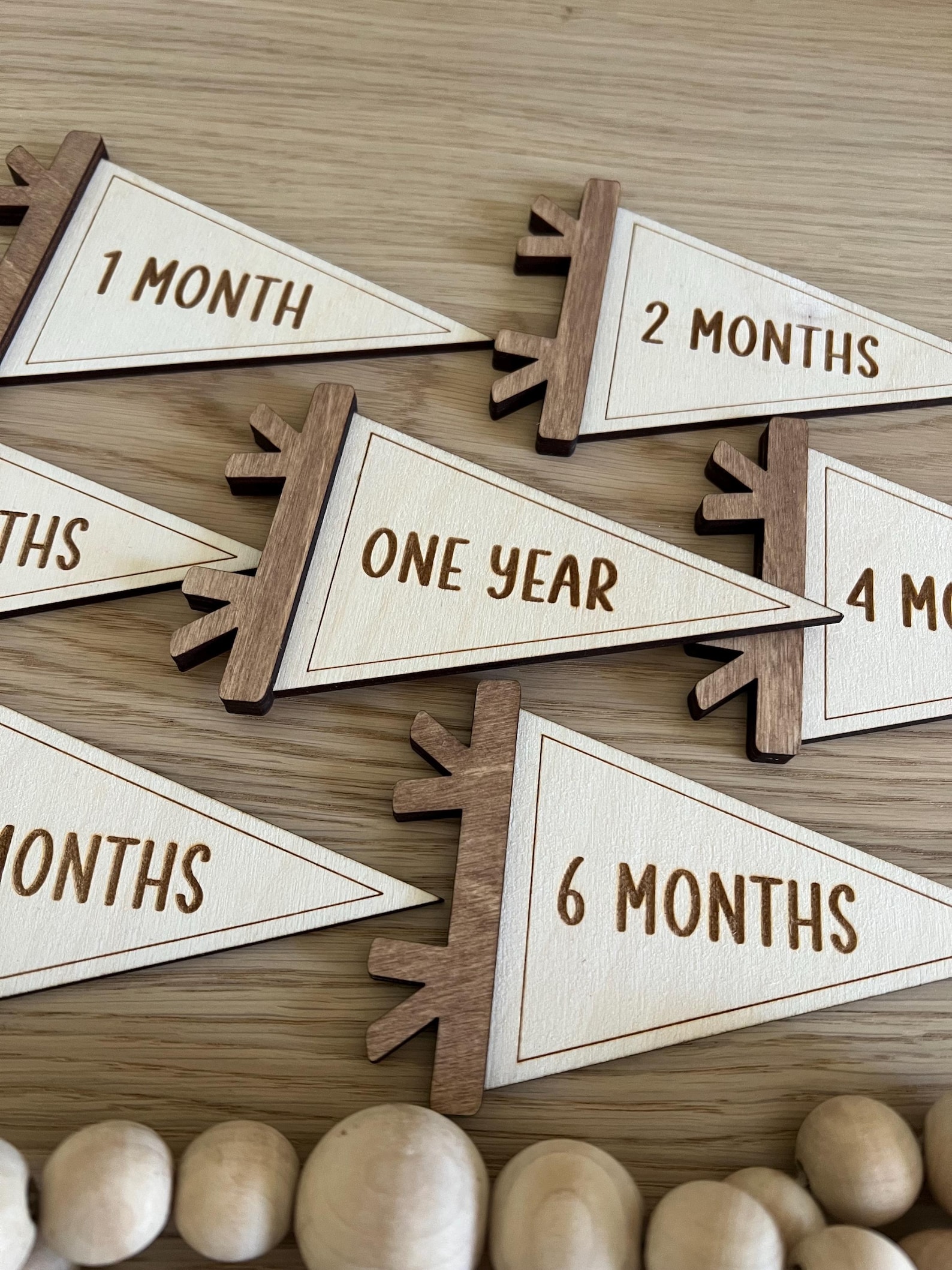 Monthly Milestone Pennant Flags, Baby Photo Prop, First Year Pictures ...