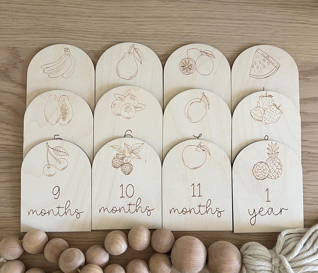 Monthly Milestones Fruit Theme Baby Photo Prop Baby Milestone Cards ...
