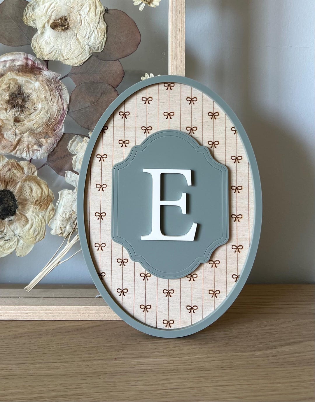 Vintage Inspired Monogram Initial Sign, Nursery Decor, Shelf Sitter ...