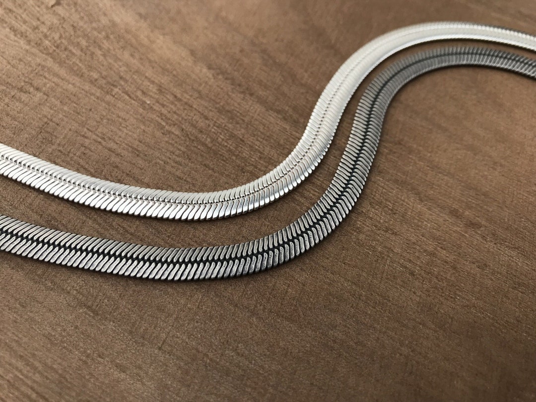925 Sterling Silver Snake Chain, Silver Herringbone Chain Necklace ...
