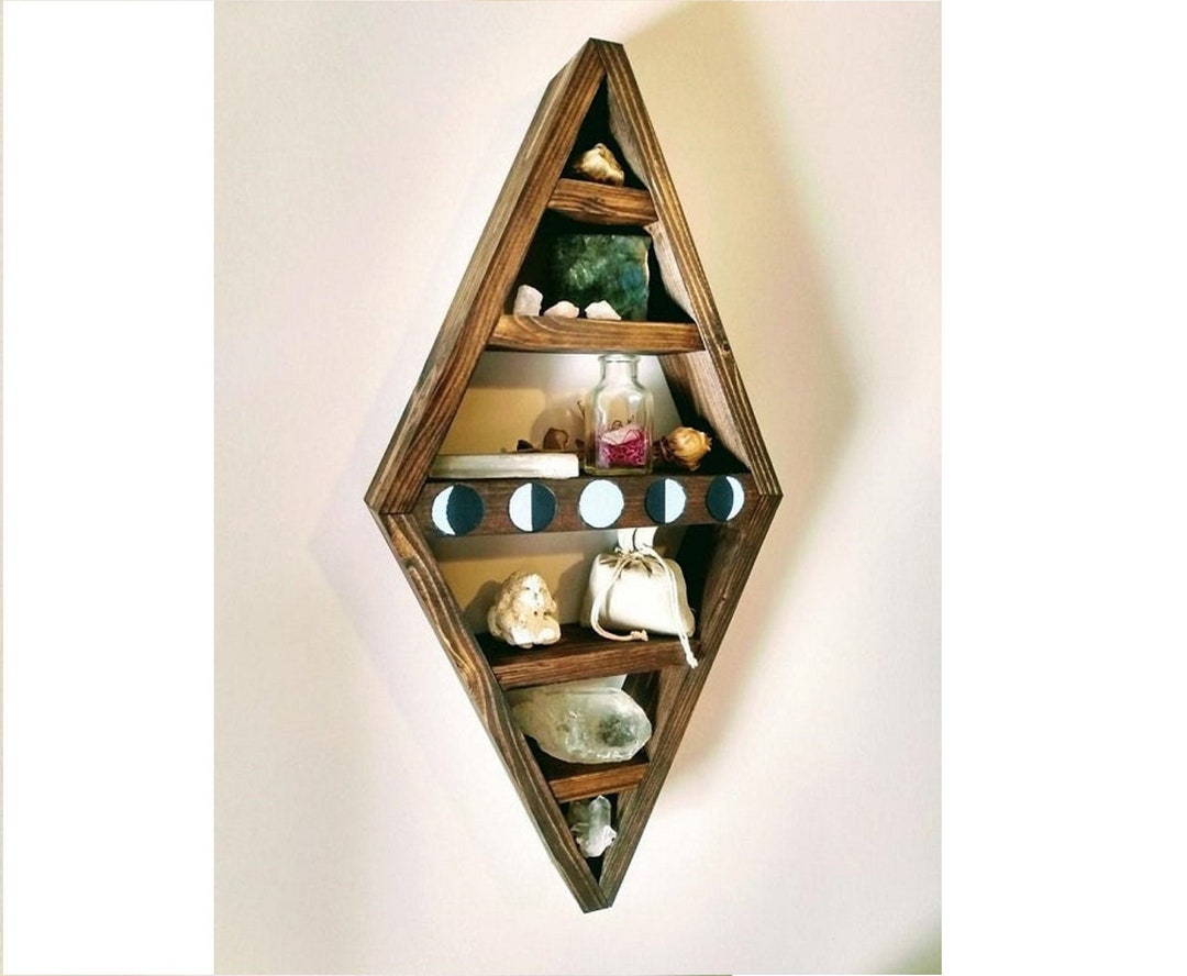 Geometric Crystal Gem Essential Oils Shelf - Triangle Diamond Hanging ...