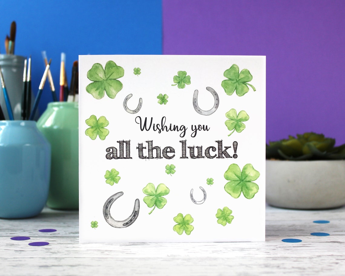 Good Luck Card All the Luck New Job Card Exam Card - Etsy