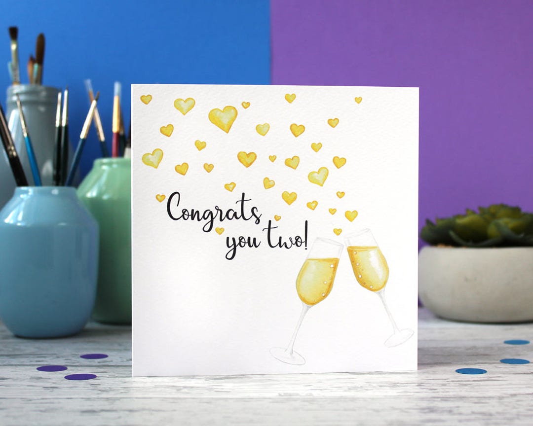 Congrats You Two Congratulations Card Wedding Card Congrats - Etsy
