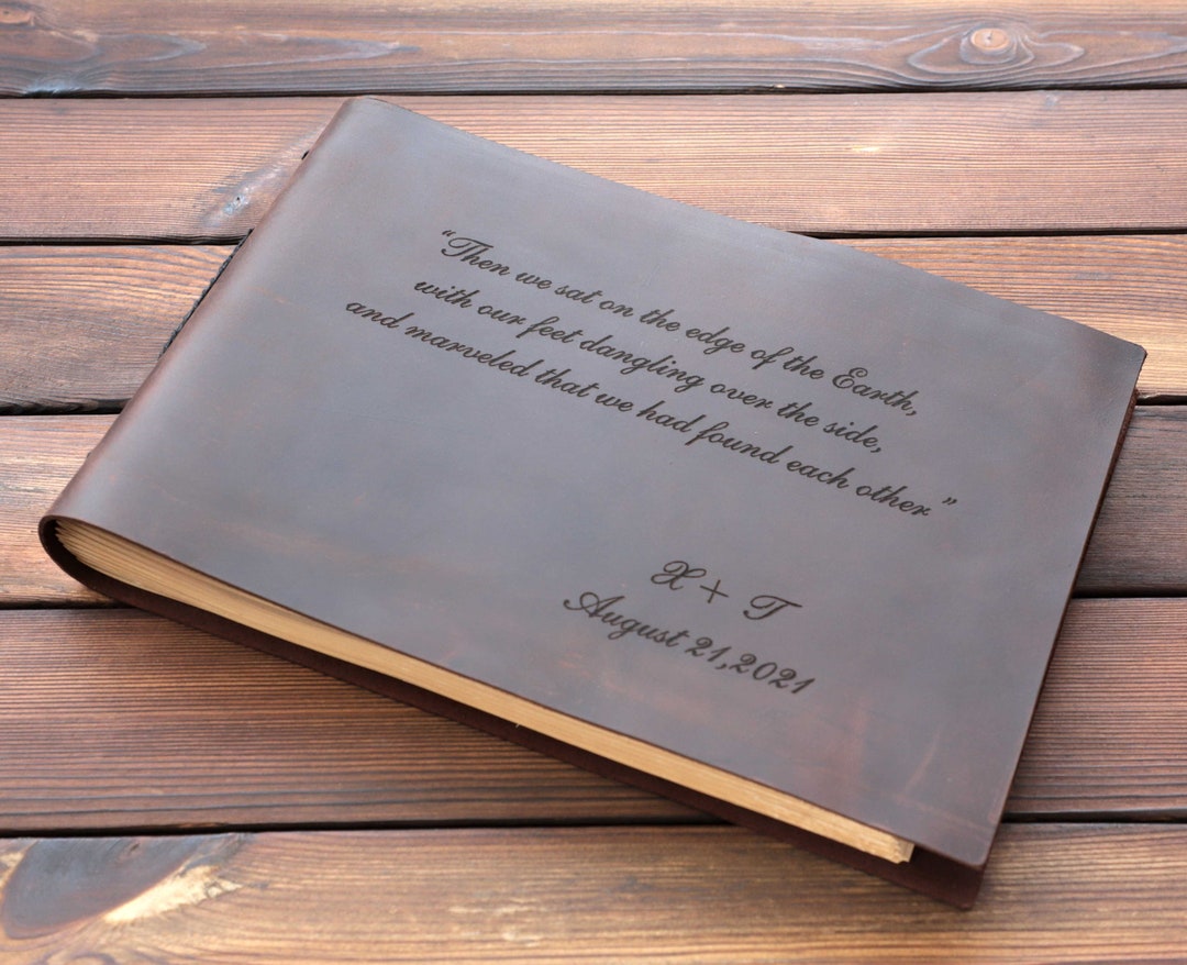 Personalized Scrapbook Custom Leather Scrapbook Album Couples Memory ...