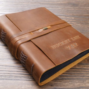 Personalized Leather Photo Album , Rustic Leather Album , Retro Album ...