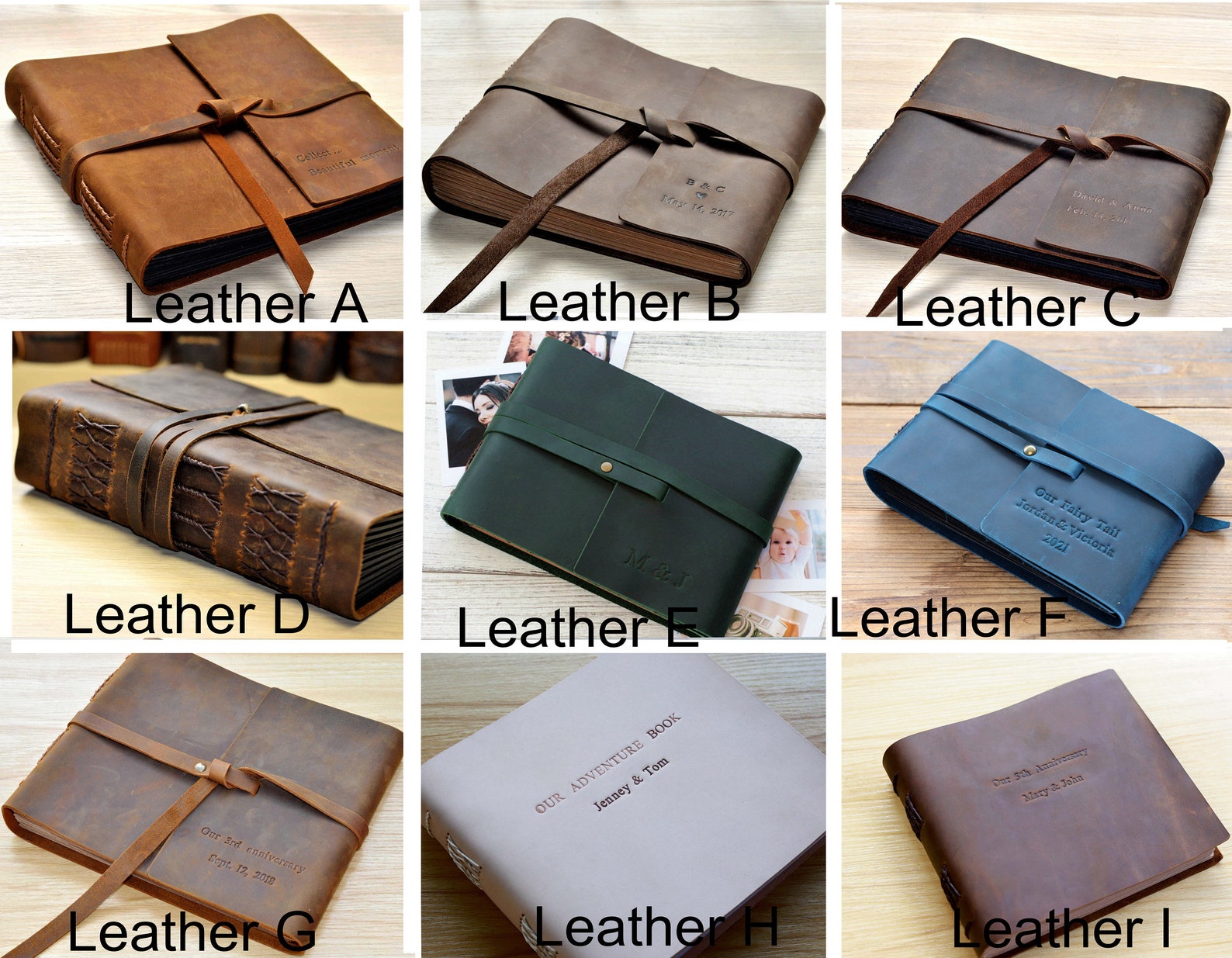Personalized Leather Photo Album, Scrapbook Album,anniversary Gifts ...