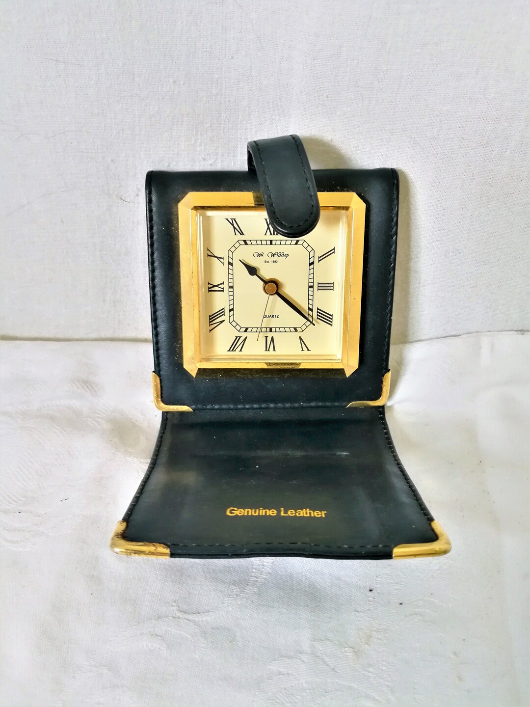 Vintage Genuine Leather Pocket Watch by Wm Widdop Quartz Since - Etsy