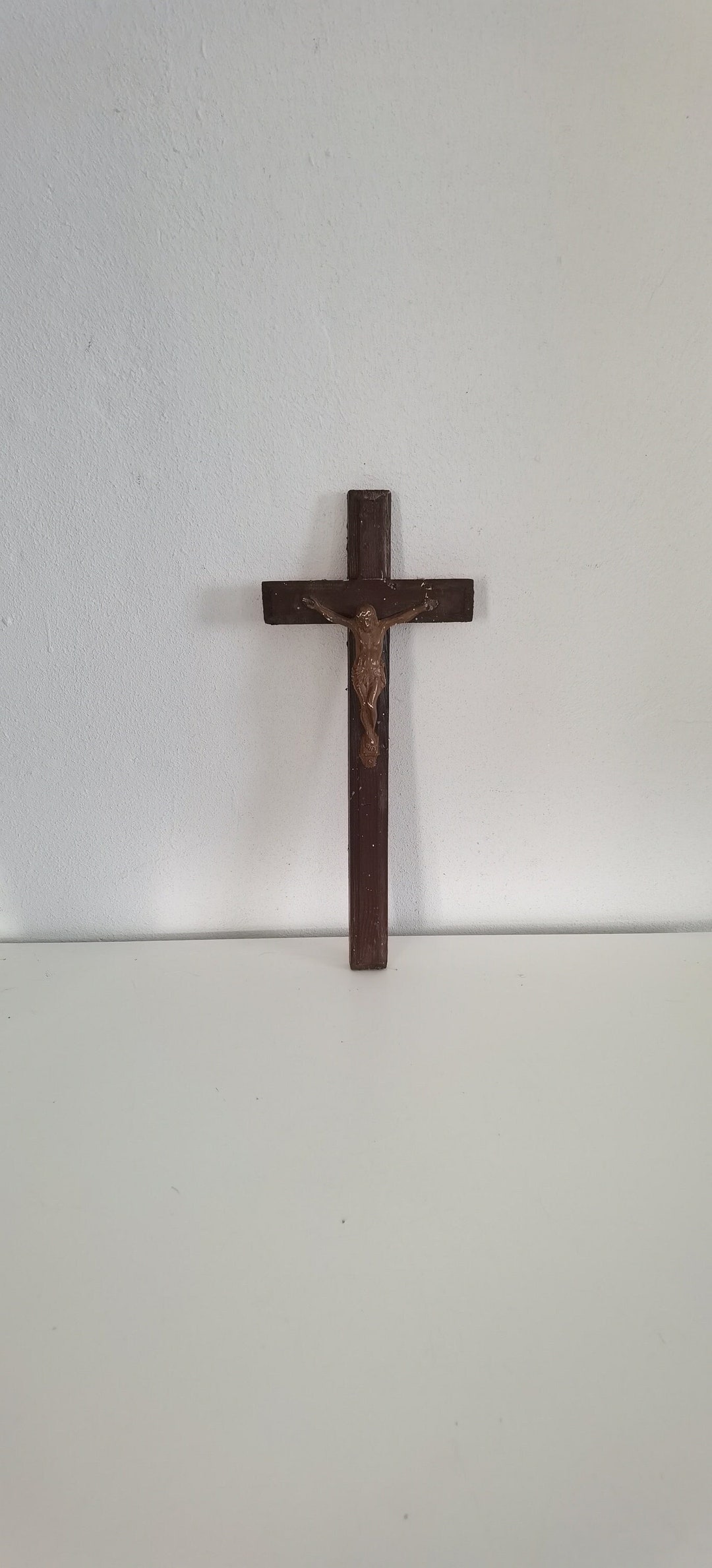 Large Vintage Crucifix, Jesus on the Cross, Wooden Cross, Religious ...