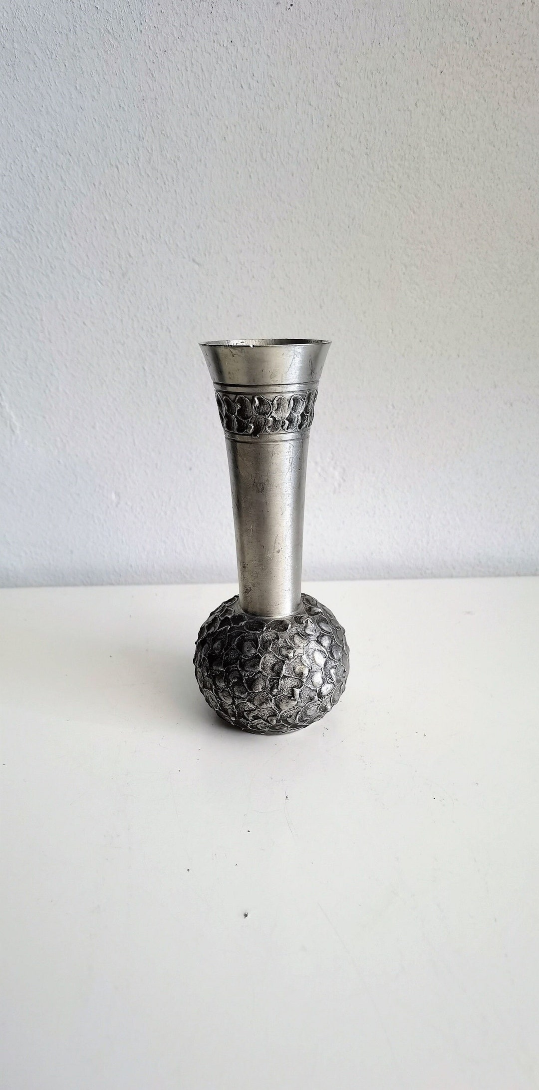 Vintage Norwegian Pewter Vase, Viking Tinn Vase, Norway Folk Art ...