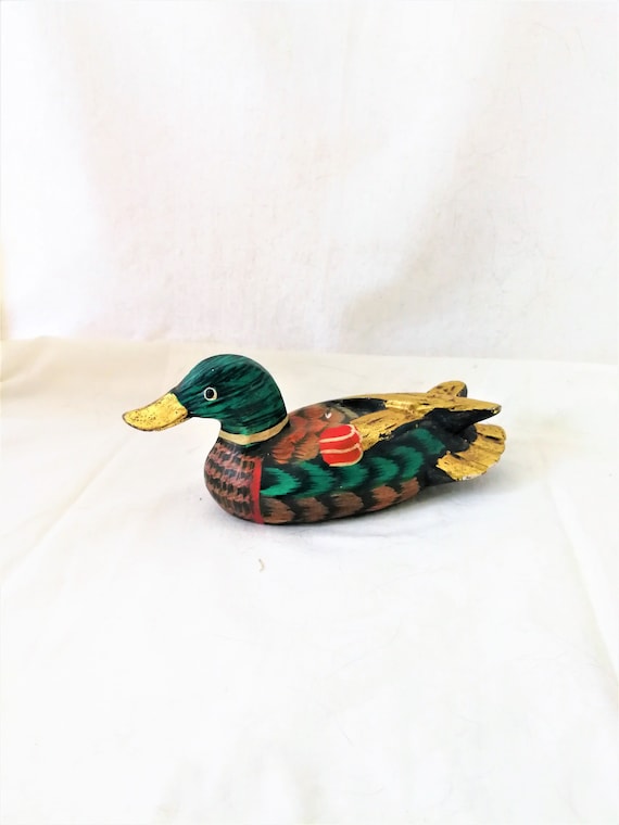 Vintage wooden denmark duck figurine Duck Bird Statue Danish | Etsy
