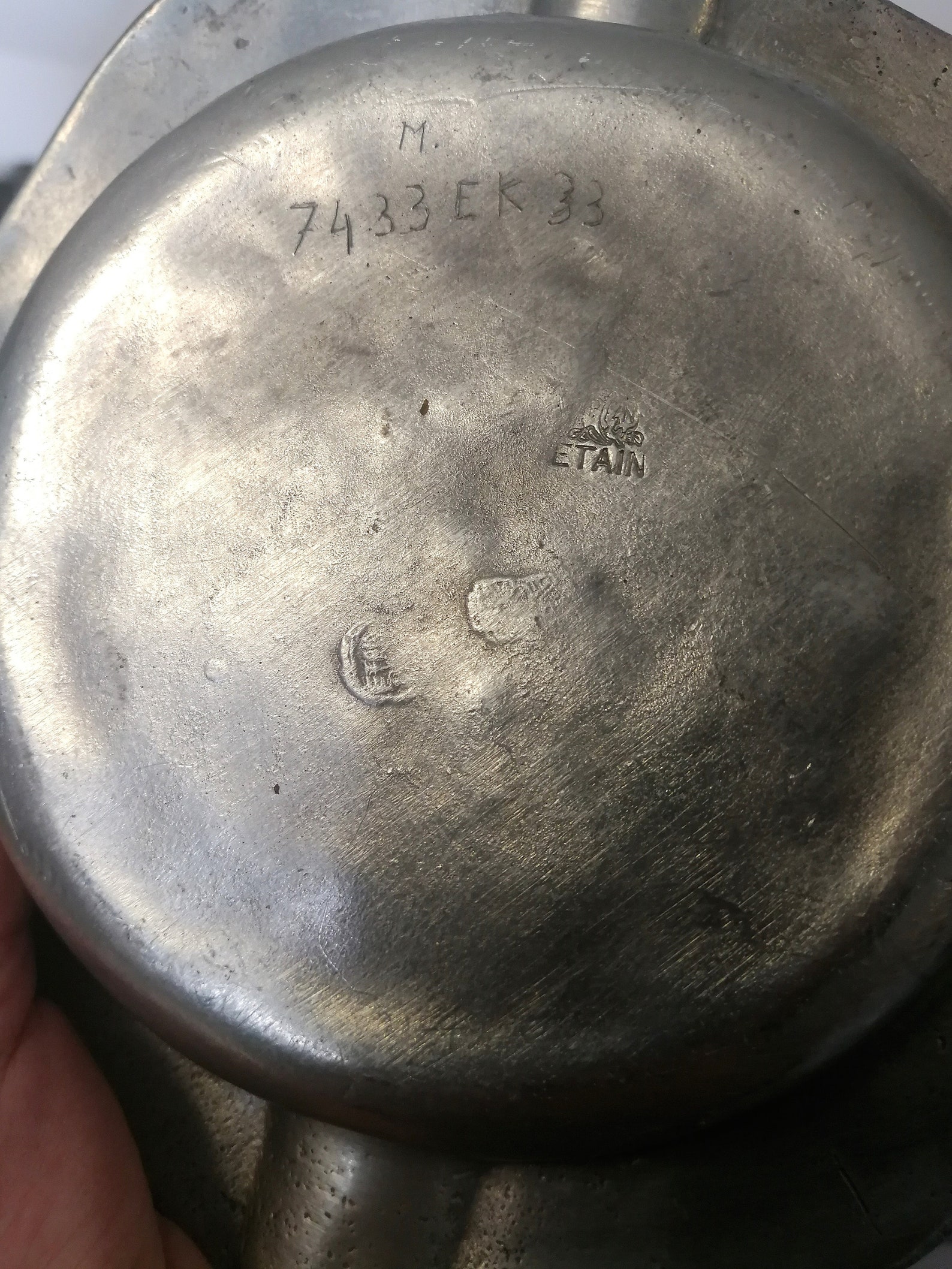 Antique Italian Edeltin Etain Pewter Ashtray Crowned Rose Stamp Italy ...