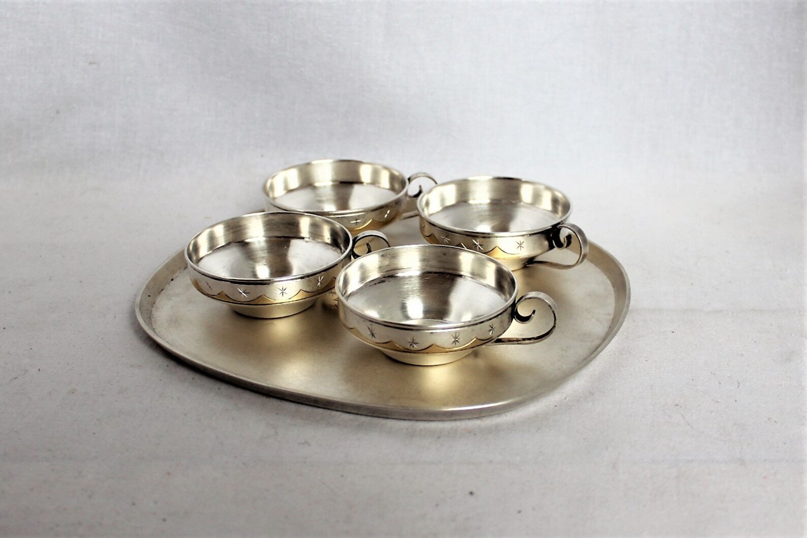 RARE Soviet Russian Silver Plate Gilt Shot Glasses & Tray USSR - Etsy