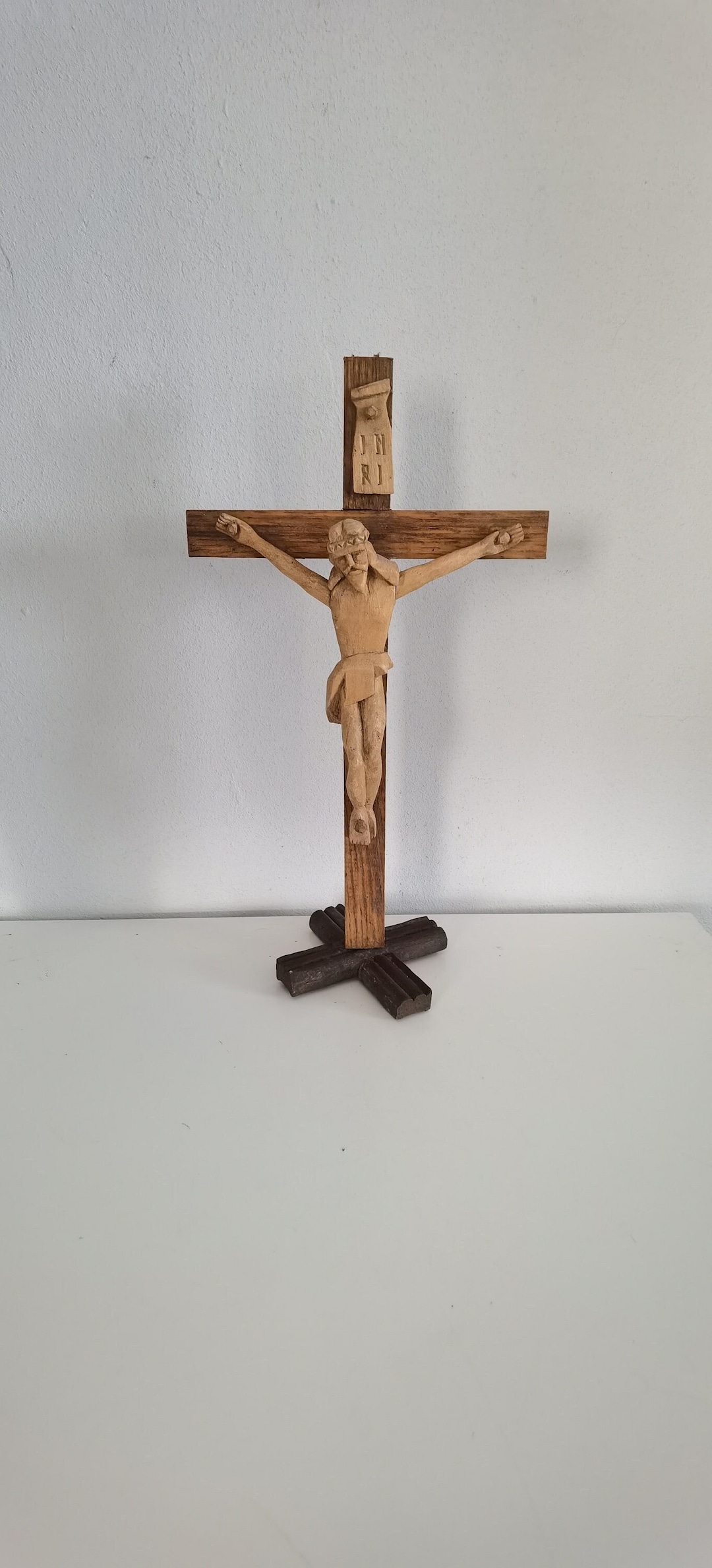 Large Vintage Crucifix, Jesus on the Cross, Wooden Cross, Religious ...