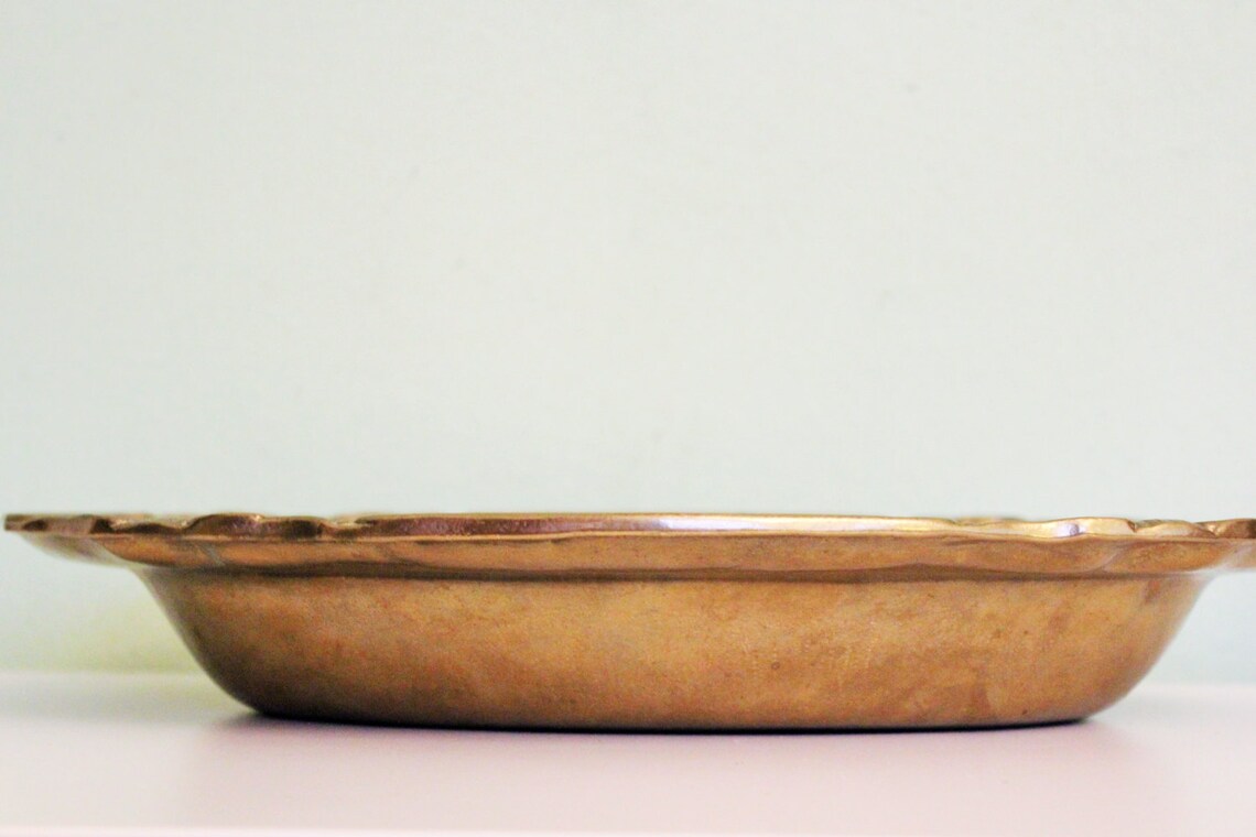 Vintage Large Solid Brass Heavy 3kg Centerpiece Serving Bowl - Etsy