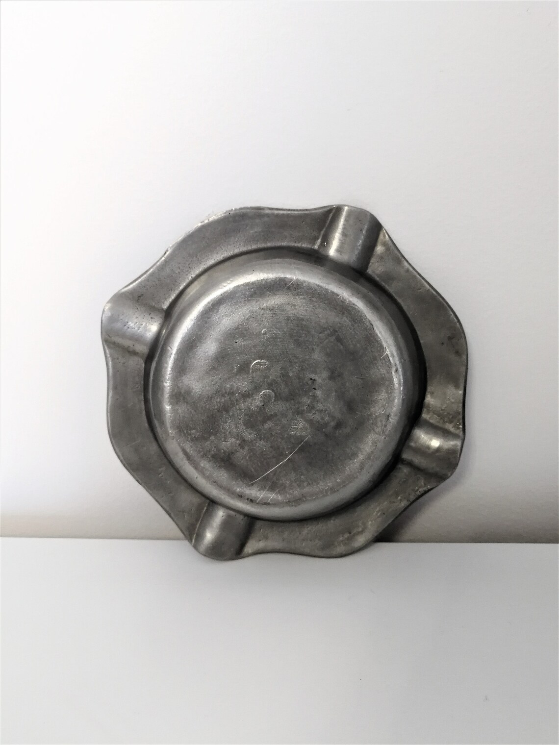 Antique Italian Edeltin Etain Pewter Ashtray Crowned Rose Stamp Italy ...