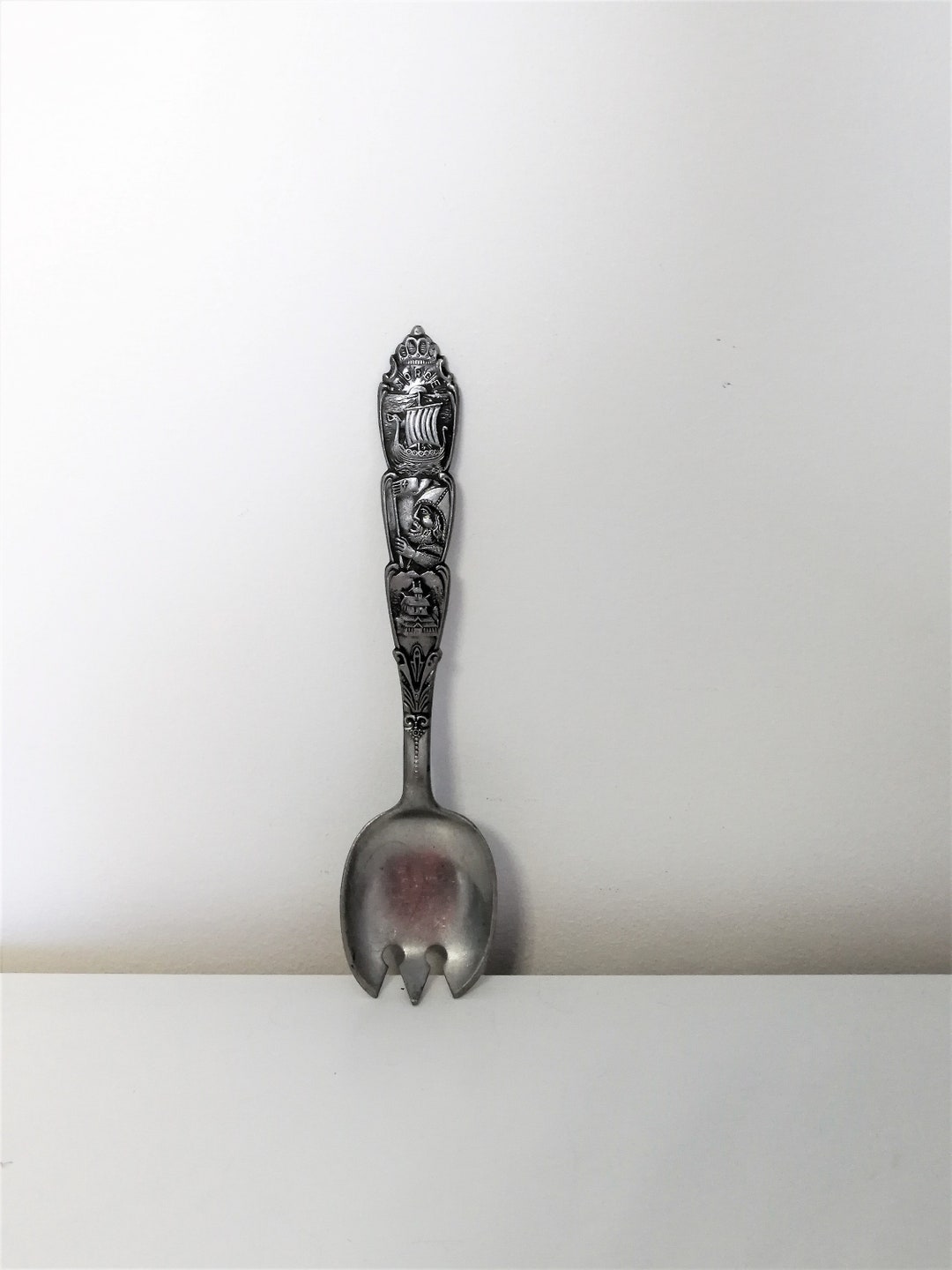 Norway Pewter Viking Ship Salad Fork - Pewter Viking Boat Design Salad ...
