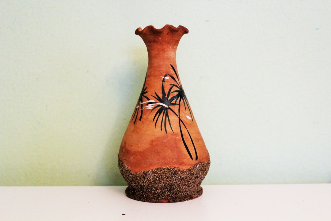 Vintage Studio Pottery Ceramic Vase, Sand Clay Art Pottery Vase, Sand ...
