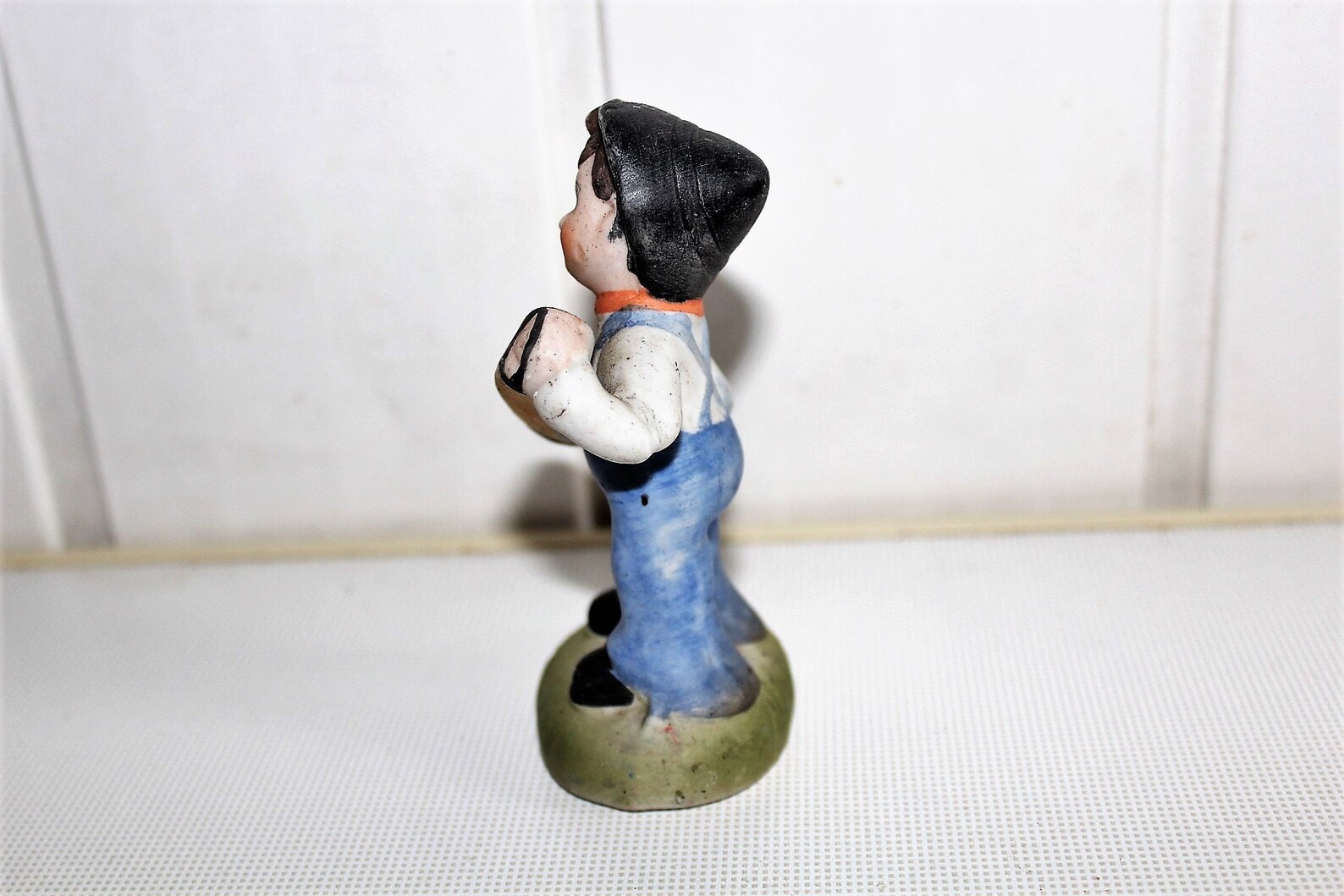 Vintage Porcelain Boy Playing Accordion Figurine, Ceramic Boy Figure ...