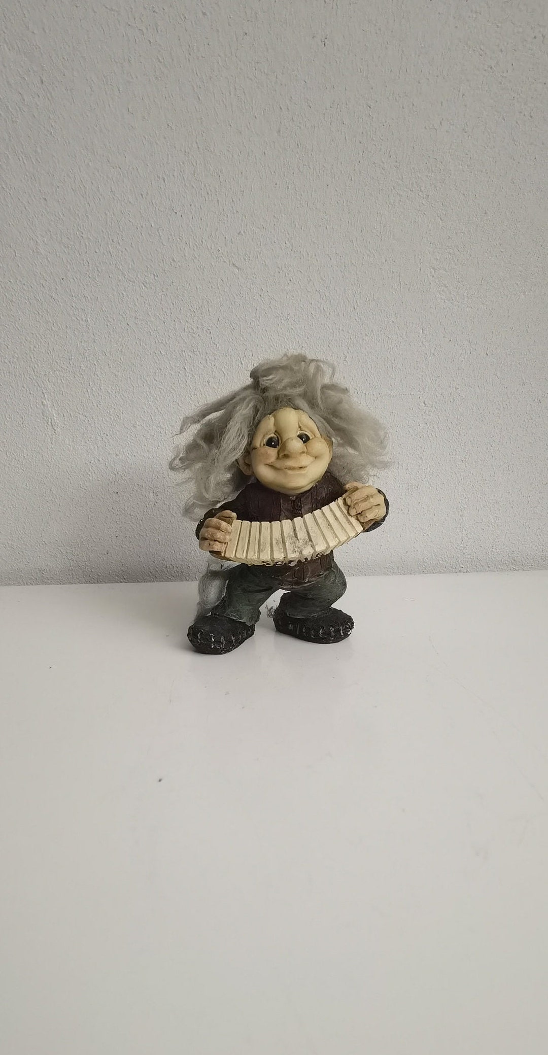 Vintage Ceramic Norwegian Swedish Troll Figurine Holding Accordion ...